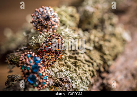 Simple ringlet with glass inserts Stock Photo - Alamy