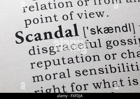 Fake Dictionary, Dictionary definition of the word scandal Stock Photo ...