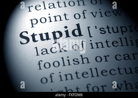 Fake Dictionary, Dictionary definition of the word stupid Stock Photo ...