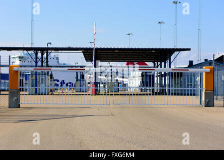 Customs control at the ferry terminal of the port of Dieppe (northern ...