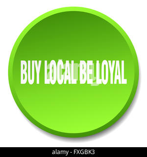 be loyal green round flat isolated push button Stock Photo - Alamy