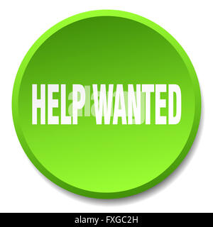wanted green round flat isolated push button Stock Photo - Alamy