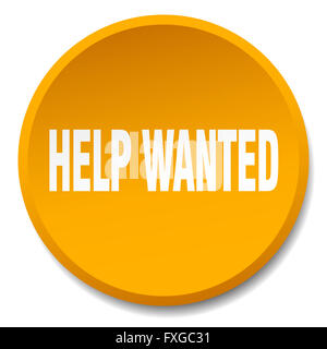 wanted orange round flat isolated push button Stock Photo - Alamy
