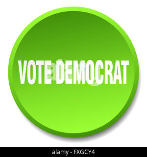 democrat green round flat isolated push button Stock Photo - Alamy