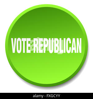 republican green round flat isolated push button Stock Photo - Alamy