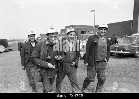 British coal miners leaving the pits after a declaration of strike, UK ...