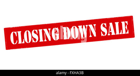 Rubber stamp with text closing down sale inside, vector illustration ...