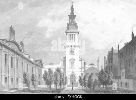CHURCHES: Christ Church & Christ's Hospital, antique print 1829 Stock ...