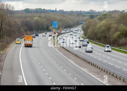M4 Motorway in south Wales at Junction 34, looking west with a Stock ...