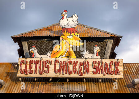 Universal Studios Theme Park, Cletus Chicken Shack shop in Simpson Land ...