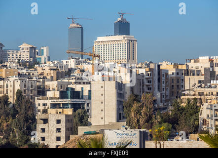 Apartment buildings in Amman city, capital of Jordan. View with Zara ...