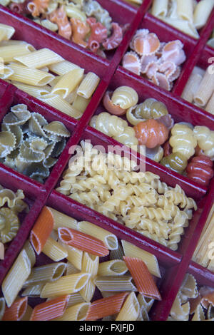 Close-up Various Pasta Shapes Background Stock Photo - Alamy