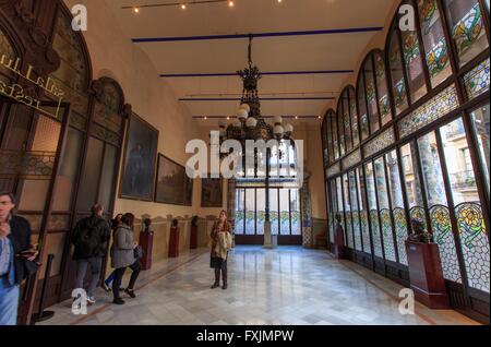 The interior of the world-renowned Liceu Opera House in Barcelona ...