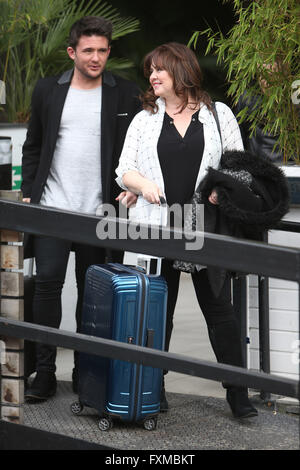 Coleen Nolan and her son Shane outside ITV Studios Featuring: Coleen ...