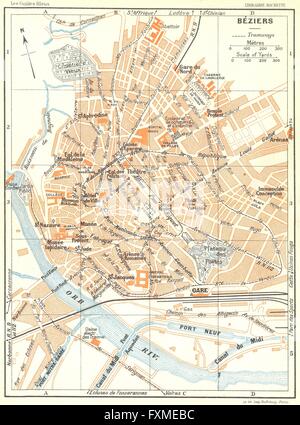 MAP OF BÉZIERS FRANCE Stock Photo - Alamy