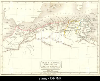 A 19th century Map of Africa, Propria and Numidia Stock Photo - Alamy