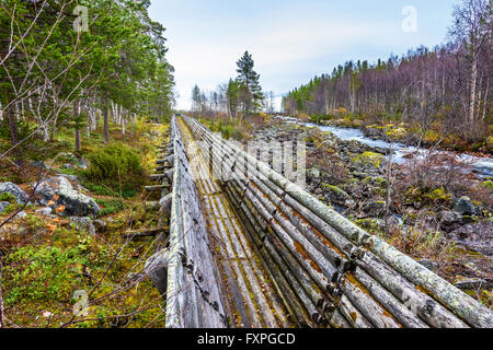 The old log flume used to transport logs from the upper lake to the ...