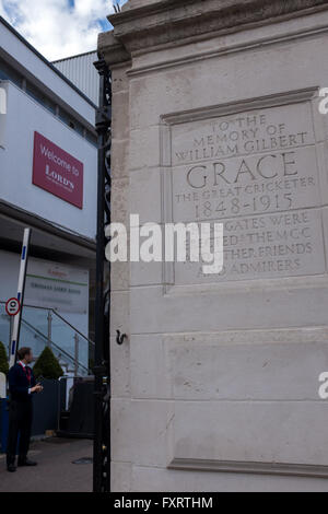 The W G Grace gates at Lords Cricket ground London Stock Photo - Alamy