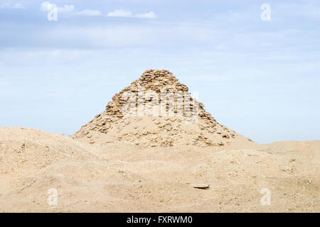 View of a crumbling pyramid at Sakkara, the ancient necropolis for ...
