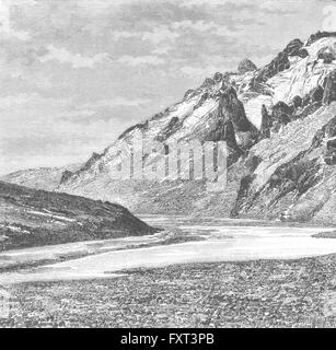 INDIA: Upper Karakash Valley, antique print c1885 Stock Photo - Alamy
