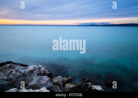 Winter evening from the shore of Muggia, Trieste Gulf Stock Photo - Alamy