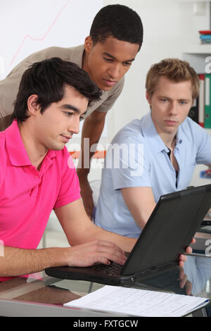 Three friends revising together Stock Photo - Alamy