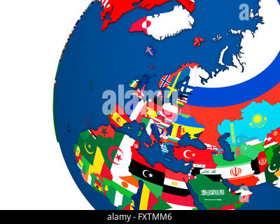 Political map of EMEA region with each country represented by its ...
