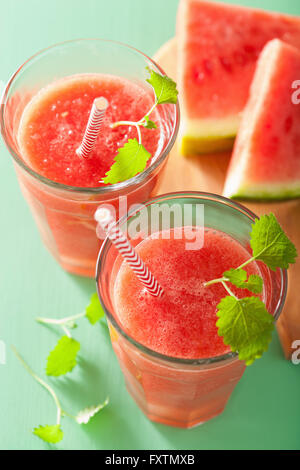 Watermelon sweet smoothie detox in the glass Stock Photo - Alamy