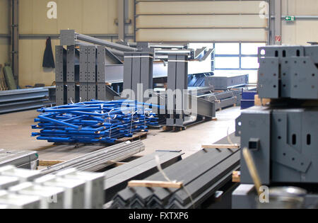 various elements of steel structures for further assembly Stock Photo ...