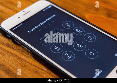 Login screen on an iPhone 6 pictured in Kingston, Ont., on Feb. 21 ...