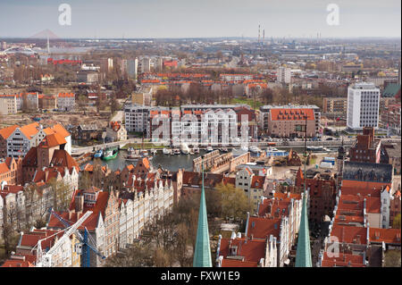 Gdansk top view from Kosciol Mariacki tower in Poland, Europe ...