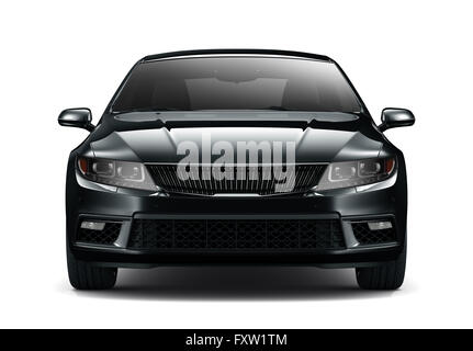 Black generic car - front view Stock Photo - Alamy