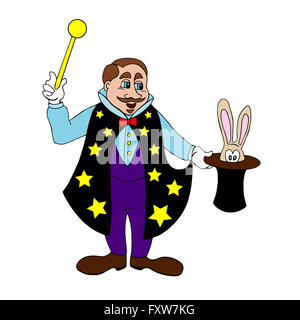 Magician pulling a rabbit out of a hat Stock Photo - Alamy