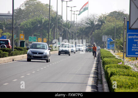 Shanti Path, New Delhi, with beautiful hedges on both sides, well ...