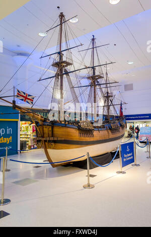 Large model replica of Captain James Cook’s ship Endeavour on display ...