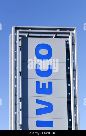 Iveco logo at truck. Iveco is an Italian industrial vehicle ...