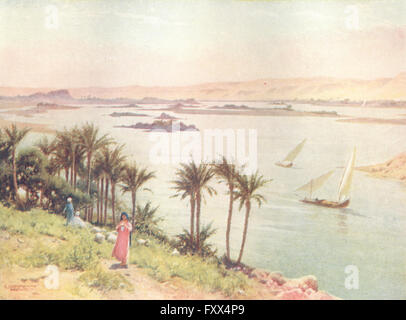 EGYPT. The first Cataract of the Nile 1912 old antique vintage print ...