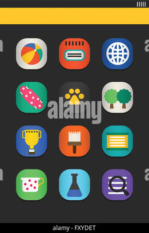 Set of various mobile button icons Stock Photo - Alamy