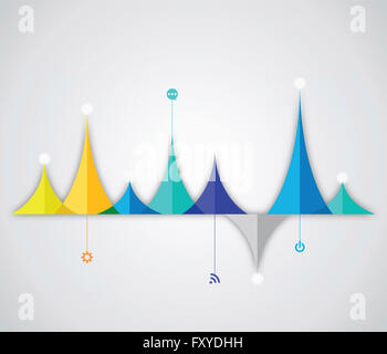 Infographic broken line graphs Stock Photo - Alamy