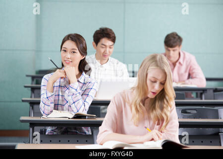 Studying abroad and global class in college Stock Photo - Alamy