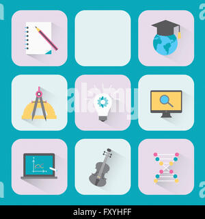 Various icons representing education Stock Photo - Alamy