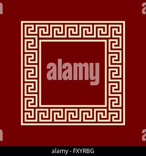 square frame meander ansient pattern, vector illustration. square frame ...