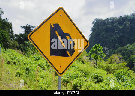Steep climb road warning sign, Pilbara, Northwest Australia Stock Photo ...