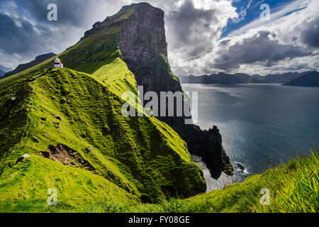 Kallur lighthouse in Kalsoy Island, Faroe Islands Stock Photo - Alamy