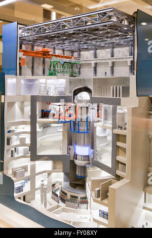 Scale model of GE HItachi nuclear reactor core building (nuclear power ...