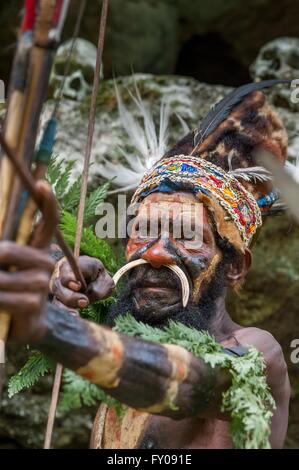 The warrior of a Papuan tribe of Yafi Stock Photo - Alamy
