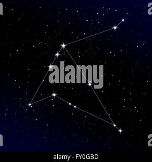 Aquila (The Eagle) constellation, vector illustration with the names of ...