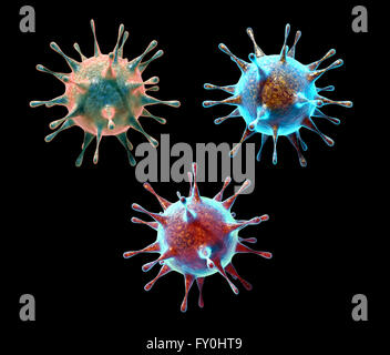 Hospital germs as bacteria and bacterium cells floating in microscopic ...