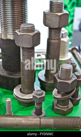 Set of hardware products with thread, fasteners Stock Photo - Alamy