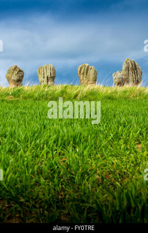 Duddo stone circle, Northumberland Stock Photo - Alamy
